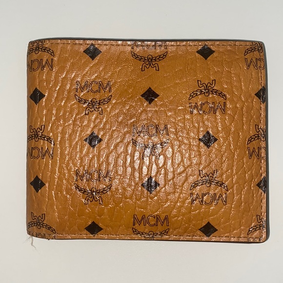 MCM | Other | Mcm Visetos Cognac Signature Mens Wallet | Poshmark